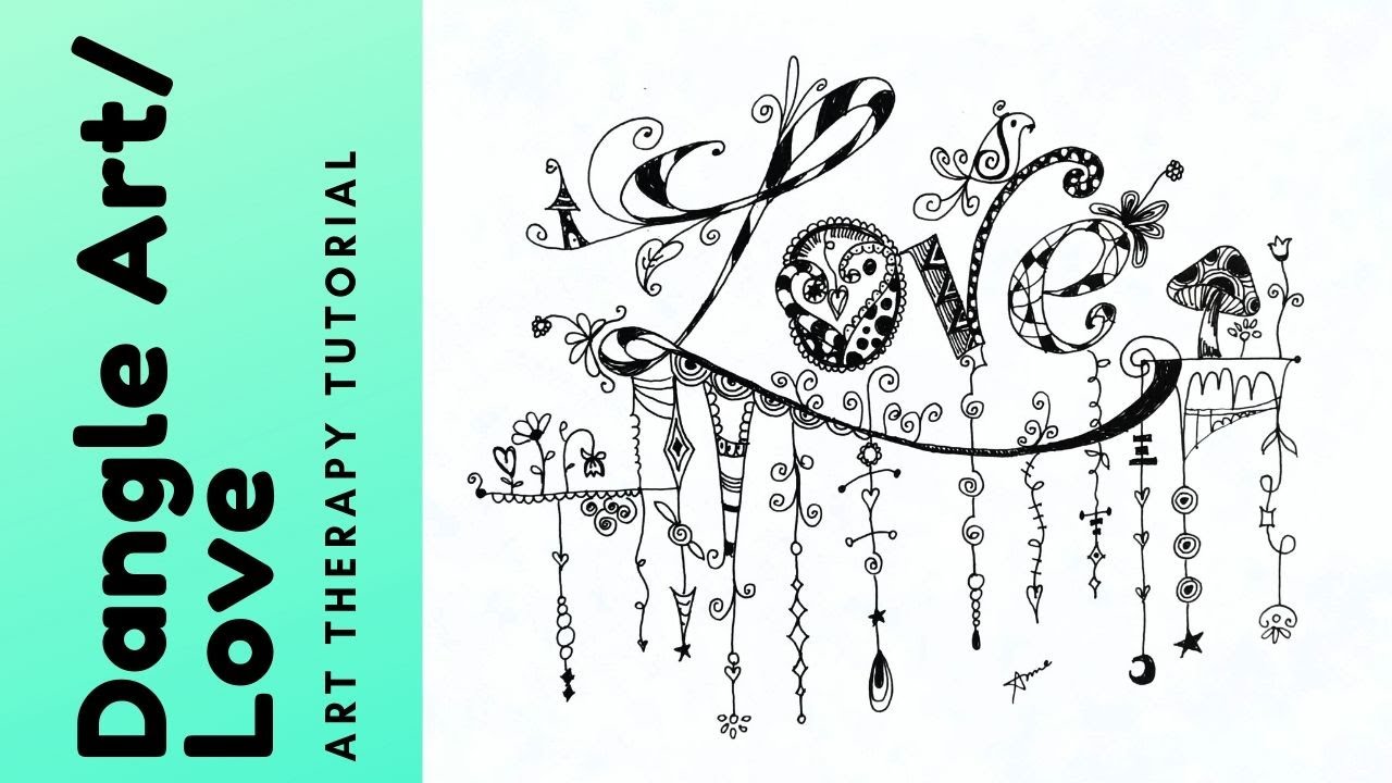 EASY DANGLE ART for Beginners | Basic Art Demo | Art Therapy ...