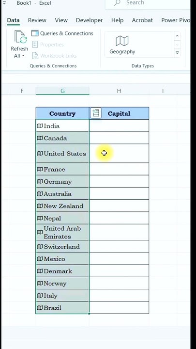 How To Find Countrys Capital In Excel Tips And Tricks π―π« Exceltips Tutorial Shortvideo Youtube