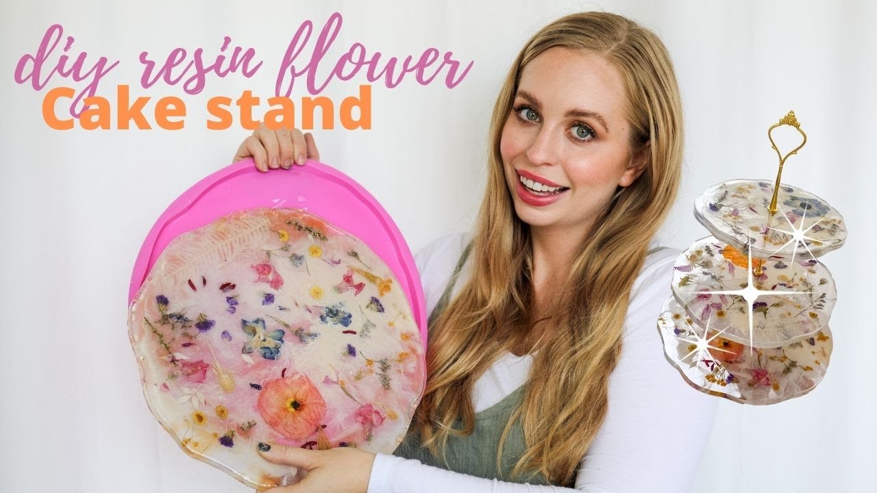 Three Tier Floral Resin Cake Stand Tutorial - YouTube