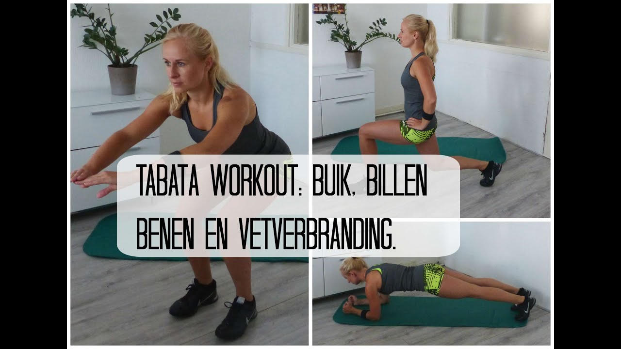 16 min. Tabata Workout Buik, Billen, Benen en Vetverbranding - YouTube
