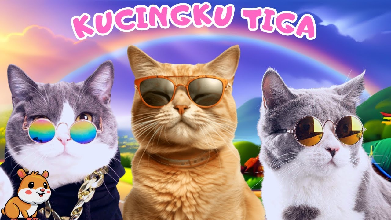 LAGU KUCINGKU TIGA | Kucing Lucu dan Hamster Bermain Jebakan Pop it ...
