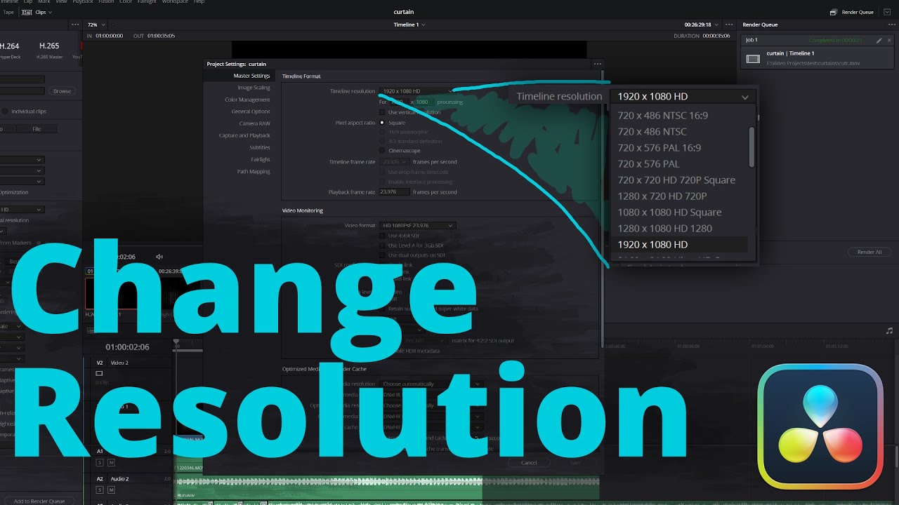 DaVinci Resolve Change Project Timeline Resolution YouTube DaVinci Resolve Change Project Timeline Resolution YouTube