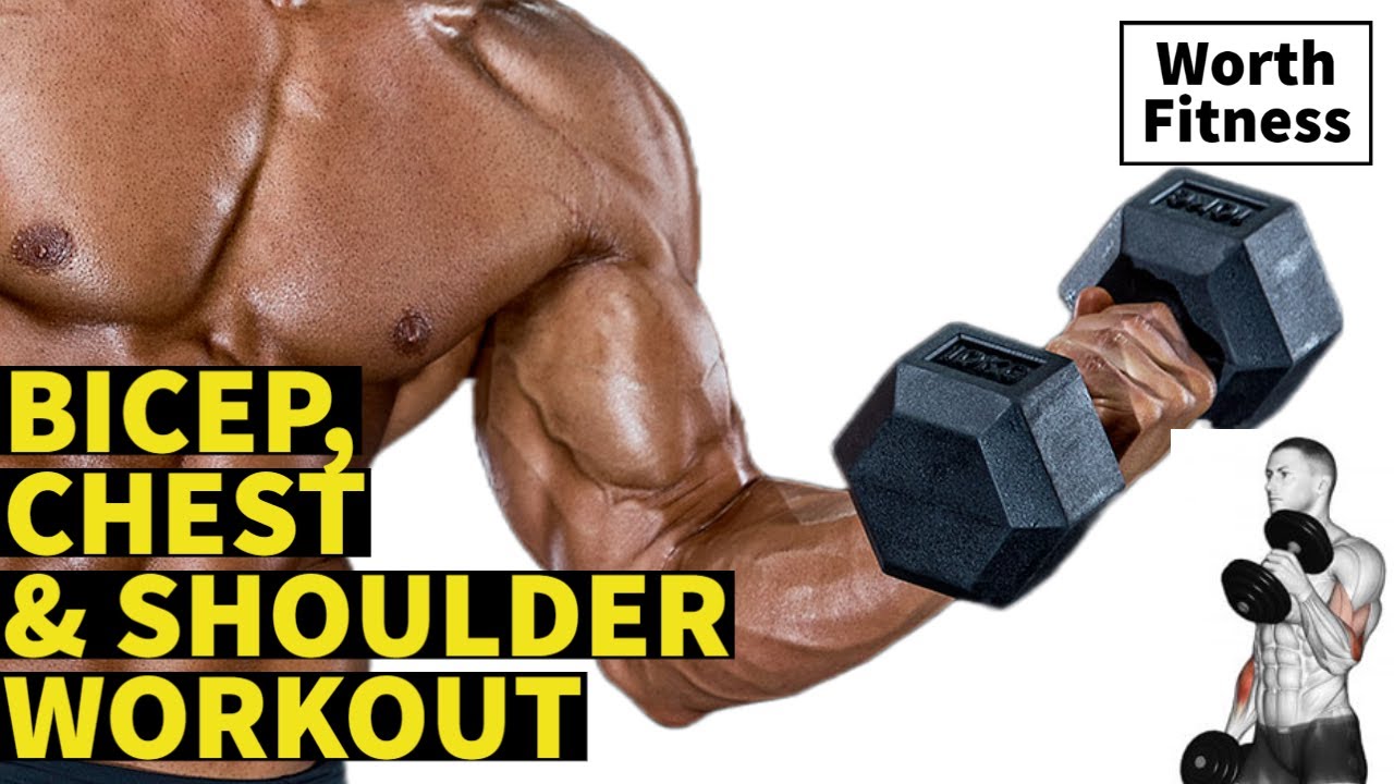 TOP 3 BICEP, CHEST & SHOULDER WORKOUT - WORTH FITNESS - YouTube
