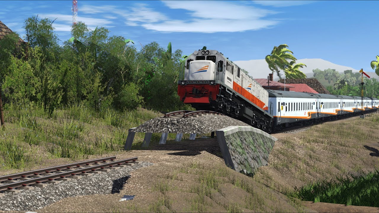 Kereta Api Jalan Di Rel Buntung Beda Tinggi - YouTube