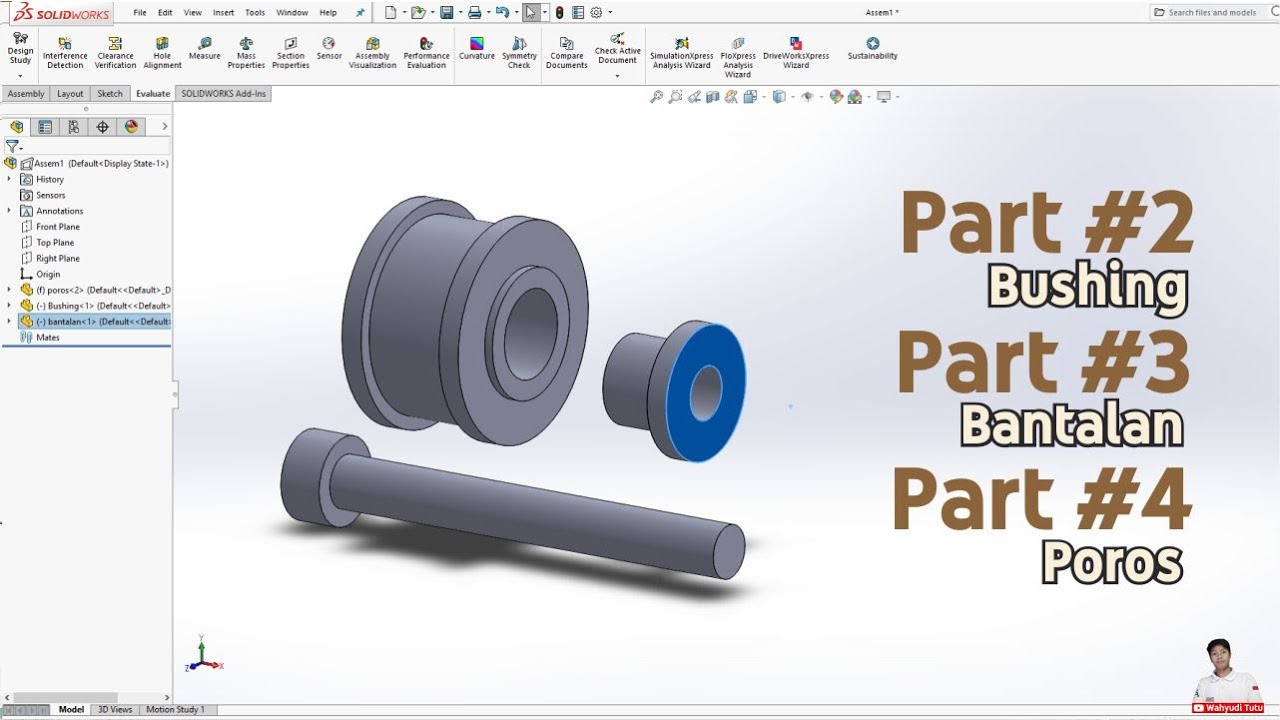 Part 2,3,4 || Tutorial Pembuatan Bushing, bantalan dan Poros ...