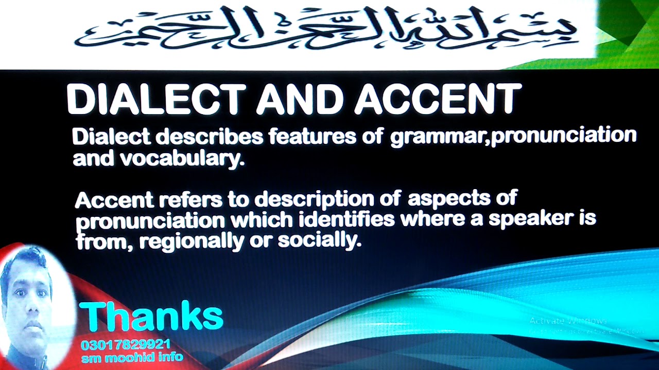 Dialect and Accent,what is difference between dialect and accent? - YouTube