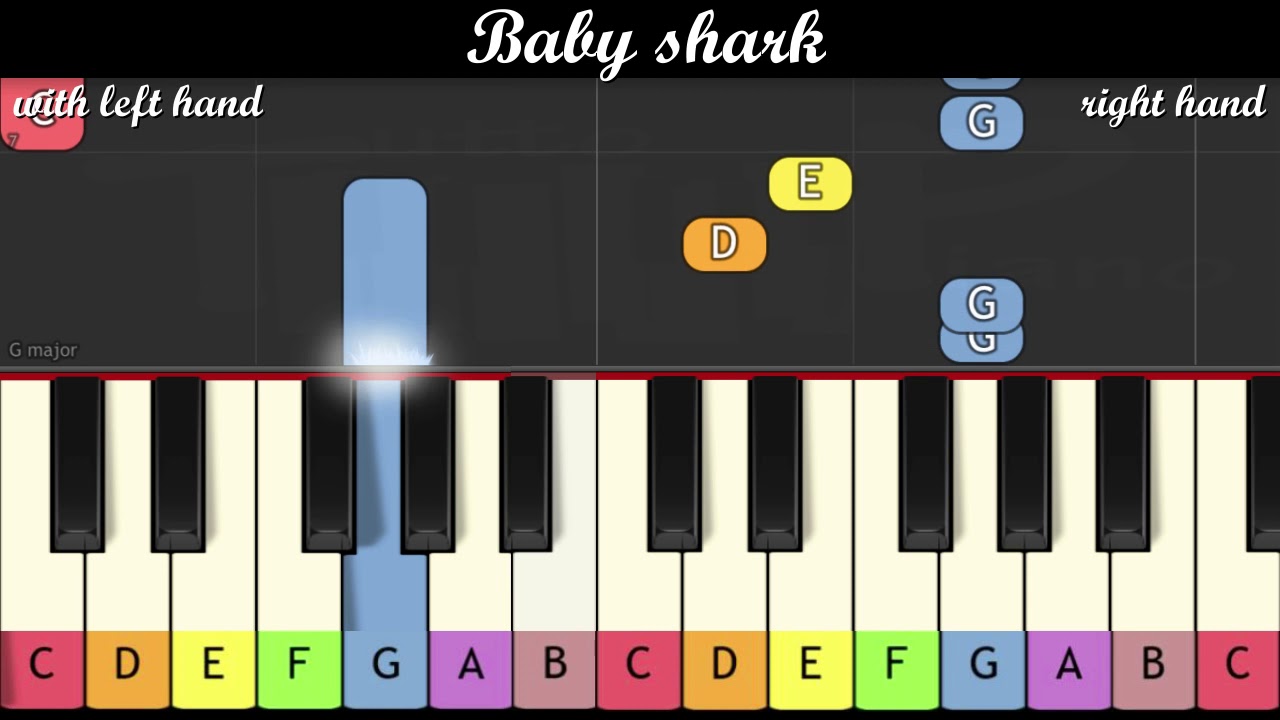 Piano for children - Baby shark (very easy for begginer) - YouTube