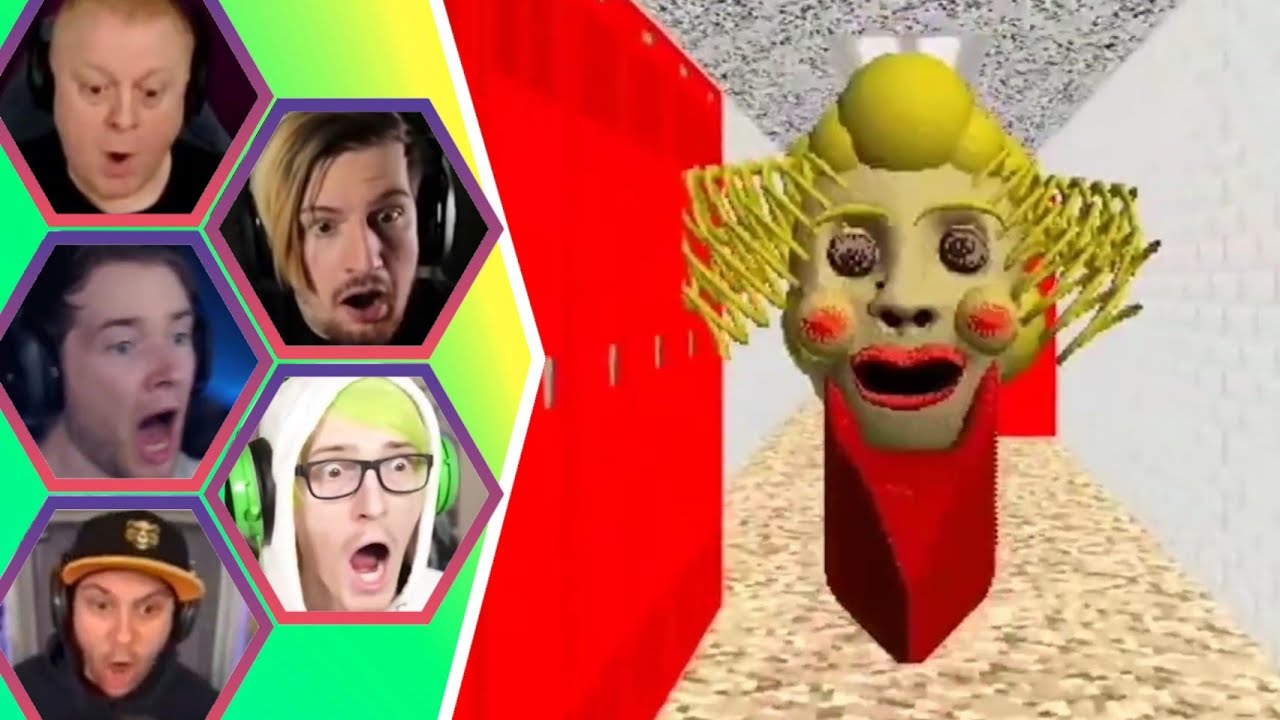 Gamers react to : Mrs. Pomp [Baldi's Basics] - YouTube