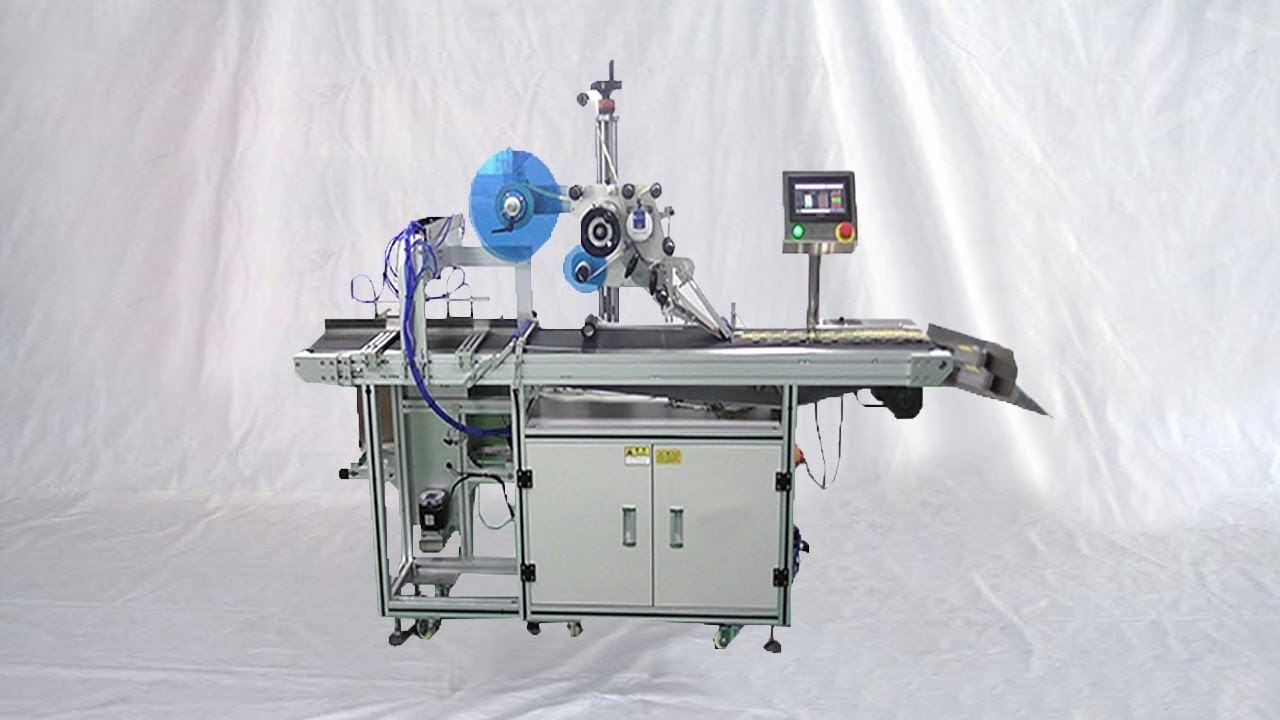 Flat objects labeling machine labeller heads application automatic ...