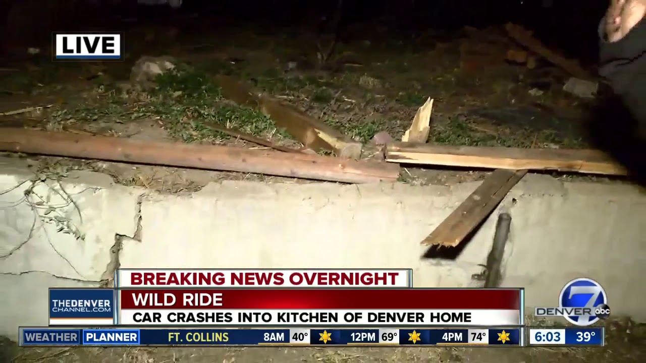 Car crashes through 2 fences, into home in Denver - YouTube