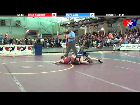 Brian Burchett vs. Mark Voss at 2013 FILA Cadet Nationals - FS - YouTube