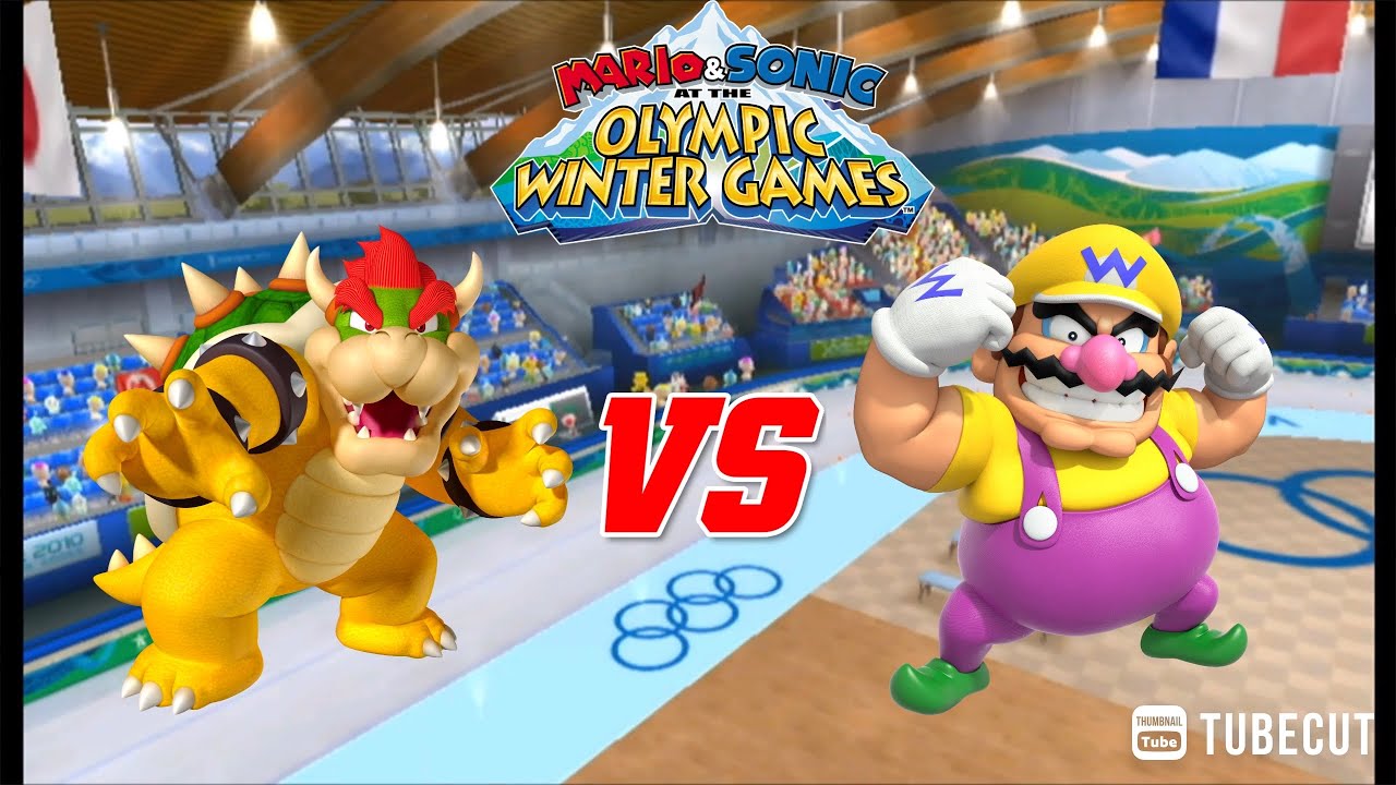 Mario & Sonic at the Olympic Winter Games Speed Skating 500m (Bowser vs ...