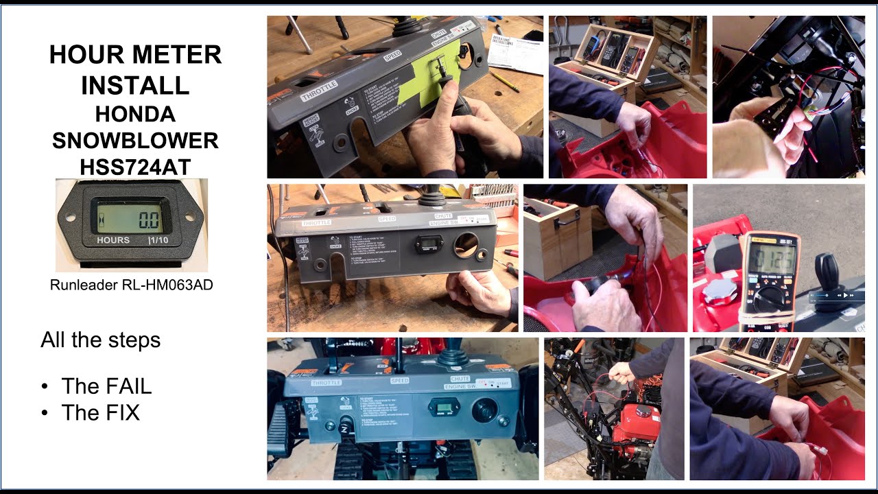 Hour Meter Install Honda Snowblower - All Steps... The FAIL... The FIX ...