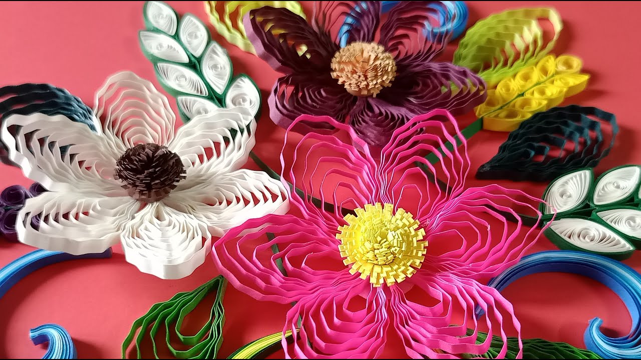 How to make wavy flower blossoms with quilling paper | Using paper ...