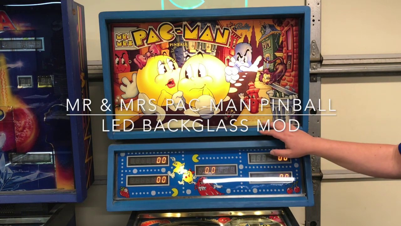 Mr Mrs Pac-Man Pinball LED Backglass Mod - YouTube