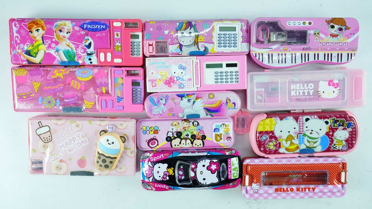 Pink Pencil Box Collection Unboxing - YouTube