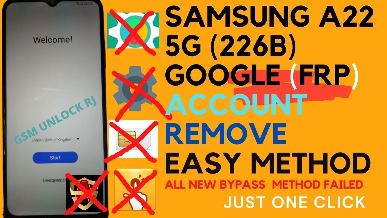 Samsung A22 5G (A226b) Google account frp bypass #All Security Version ...