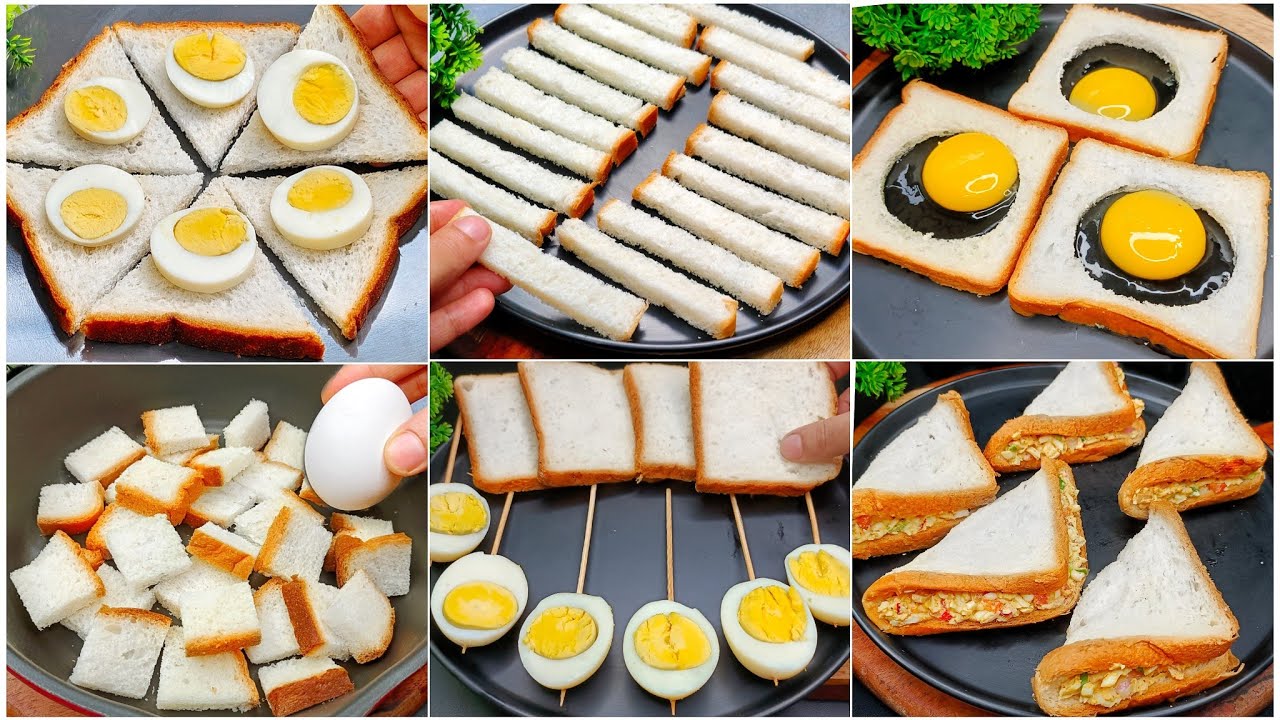 6 Easy and Unique Snacks Recipes | Viral Bread Egg Recipe | New Recipe ...