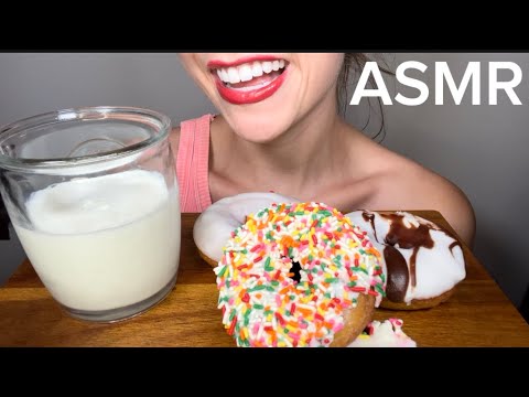 ASMR CAKE DONUTS & MILK (eating sounds) | kakes-ASMR - YouTube