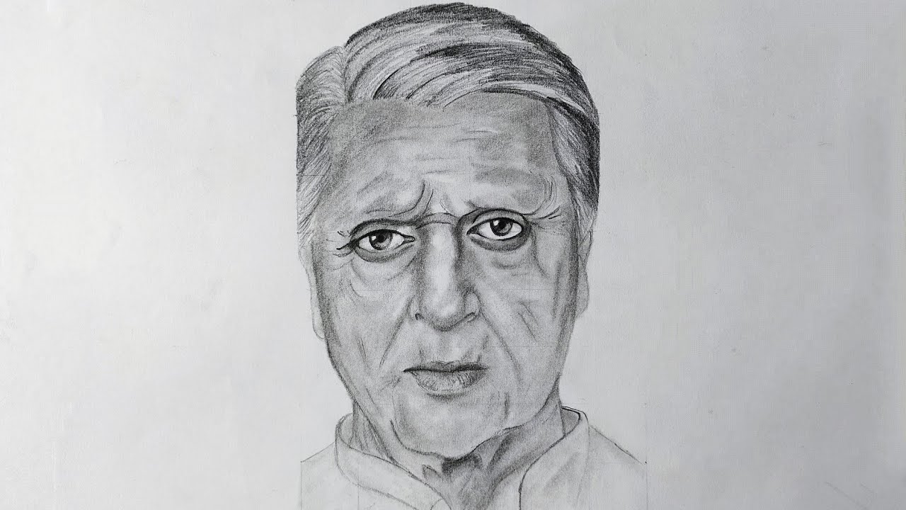 Indian 2 |kamal hasan|indian 2 portrait pencil sketch|how to draw ...