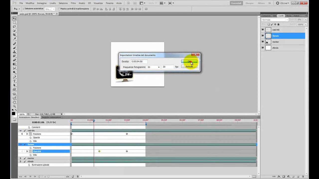 Photoshop: animazione con la timeline! - YouTube