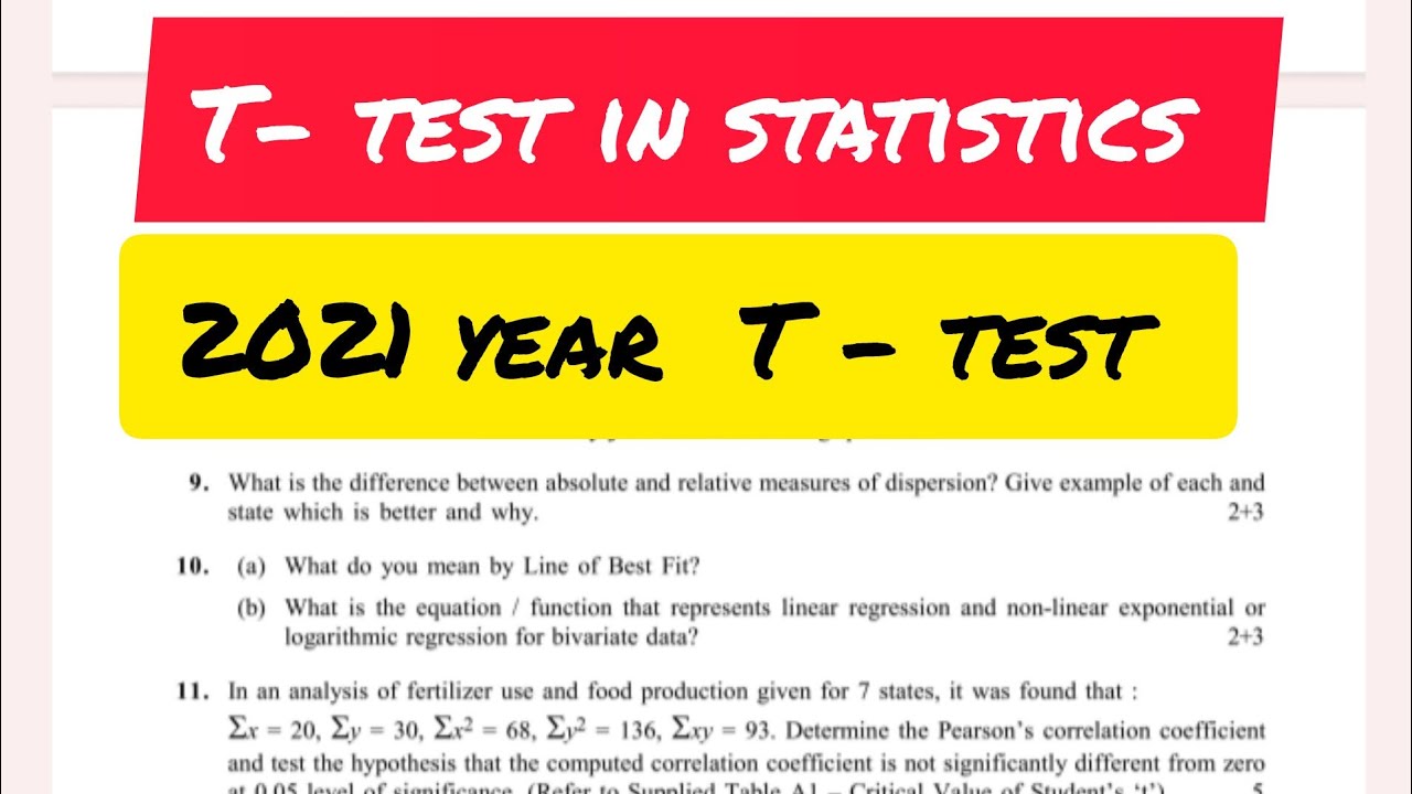 T - TEST // T test in statistics// T - test in geography// T - test ...