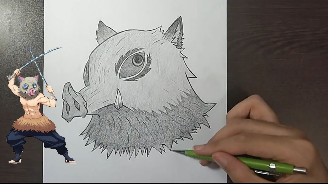 Anime Drawing | How To Draw Inosuke Hashibira | Pencil Sketch | Shading ...