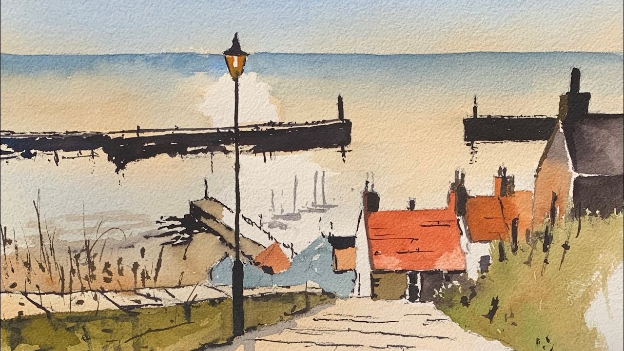 Watercolour masterclass : Whitby scene - YouTube
