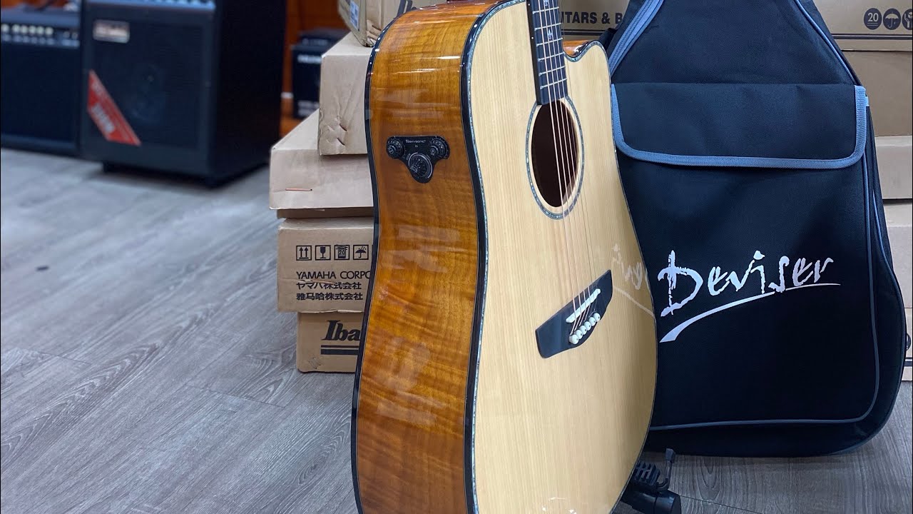 Acoustic guitar Deviser L-T4-41-N EQ Skysonic R3 Bluetooth loa bên trong đàn - YouTube
