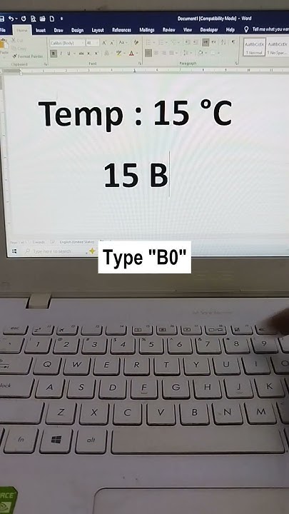 Easy Way To Type Degree Symbol - YouTube