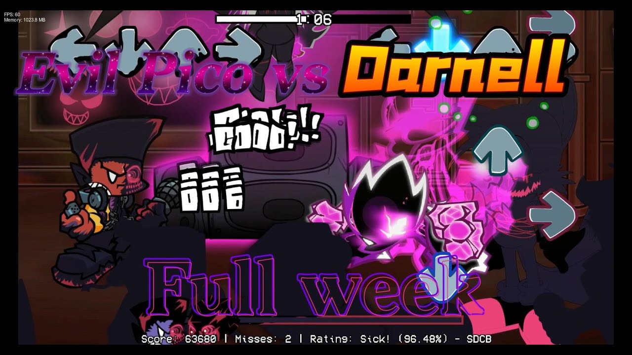 Friday Night Funkin' - Evil Pico vs Darnell Full week #fnf #fnfmod ...