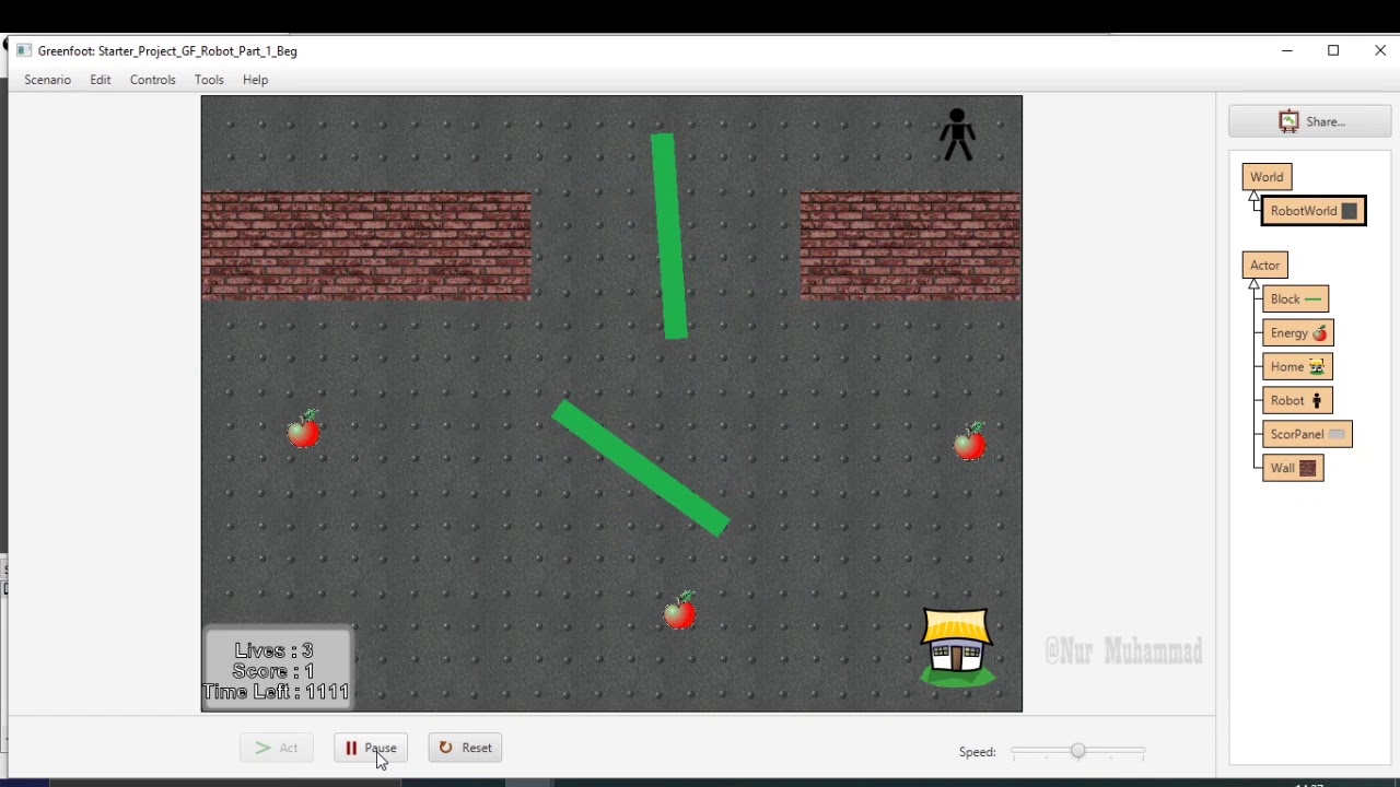 Nur Muhammad 19615004 - Robot Game Greenfoot - YouTube
