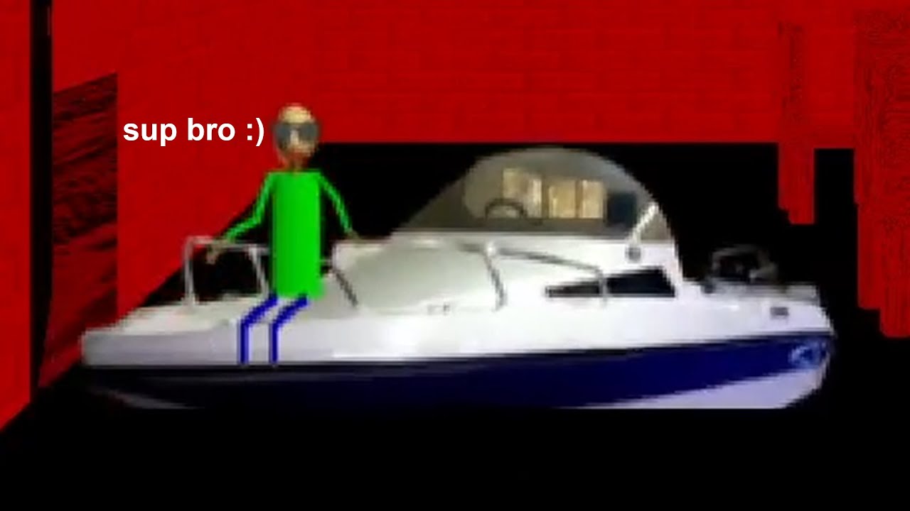 Baldi's Basics But Baldi Chase You With A Boat... While Also Being Tiny ...