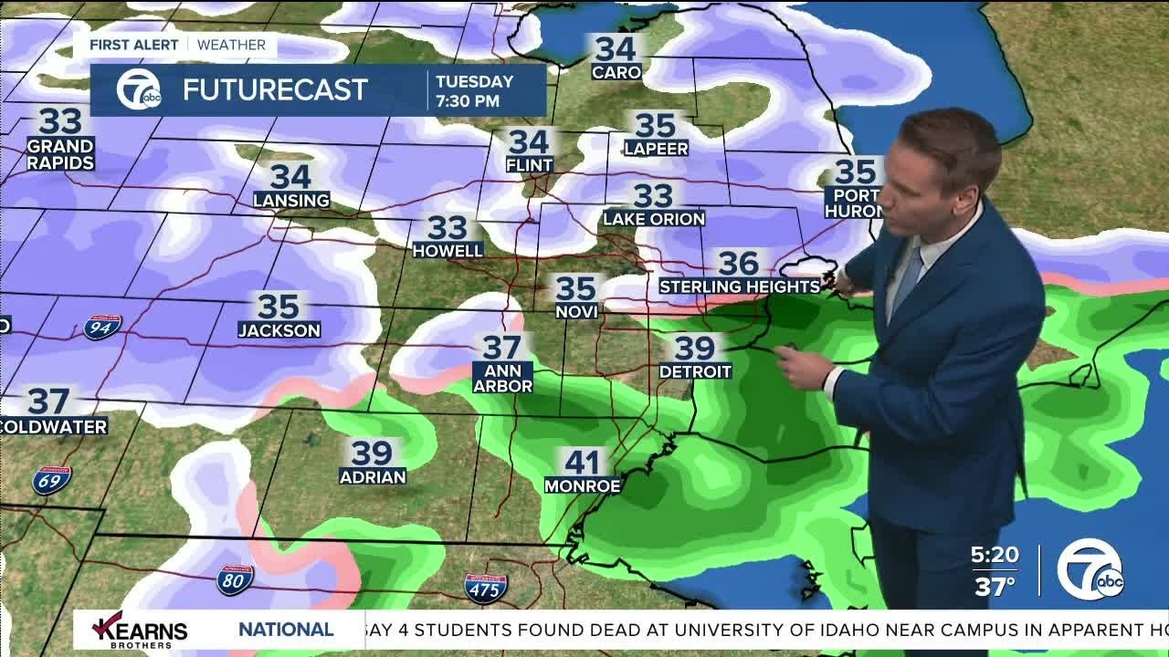 Detroit Weather: Snow and rain today - YouTube