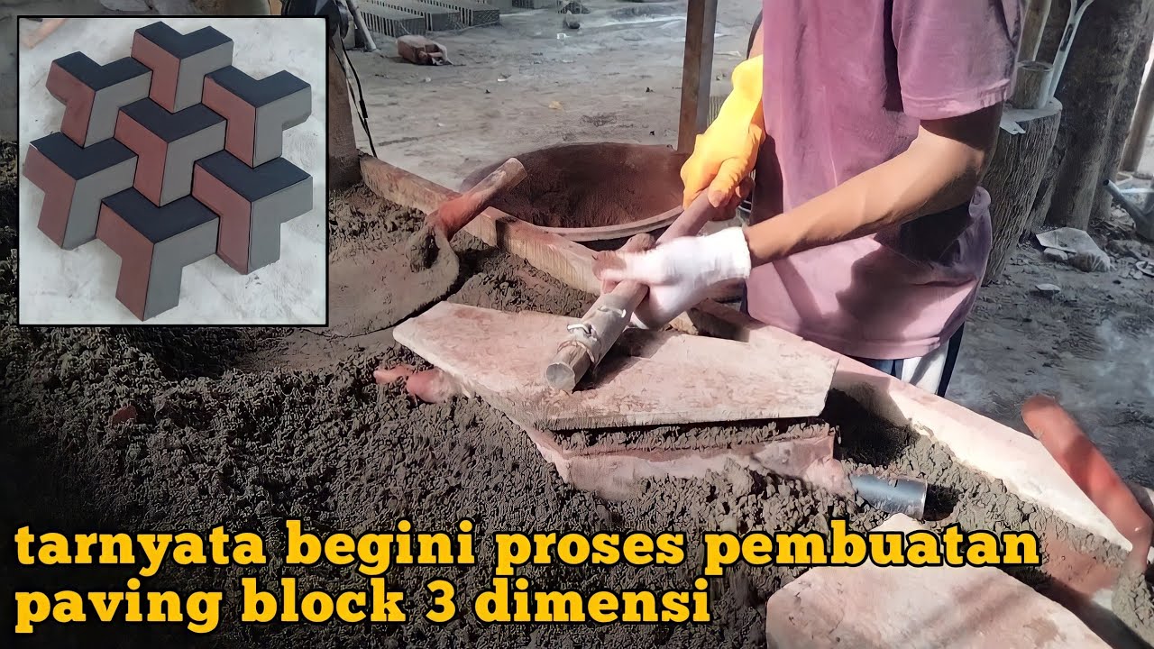 CARA MEMBUAT DAN MEMASANG PAVING BLOCK 3 DIMENSI - YouTube