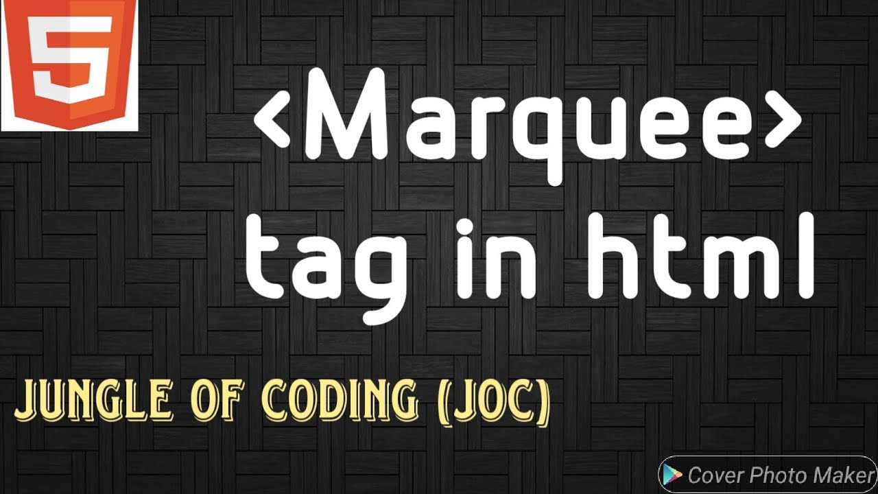 Marquee Tag In HTML With Attributes YouTube Marquee Tag In HTML With Attributes YouTube
