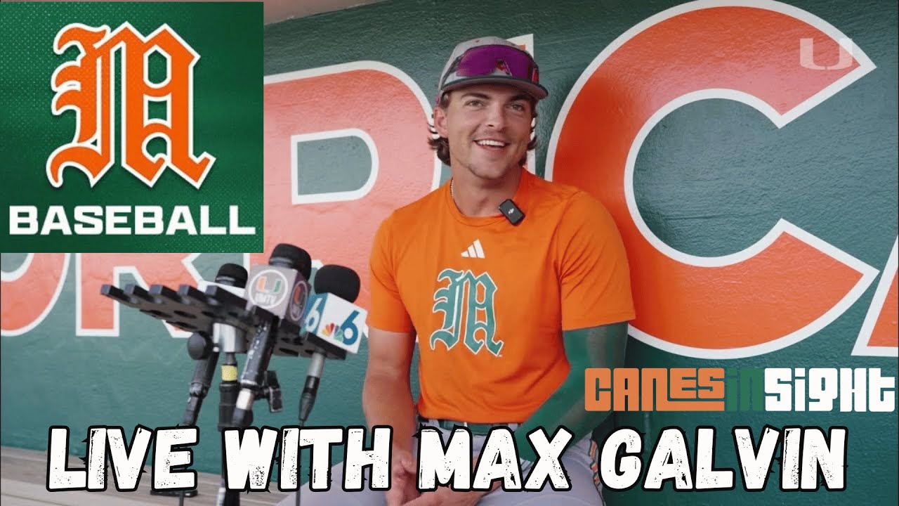 LIVE with Canes Baseball OF Max Galvin - YouTube