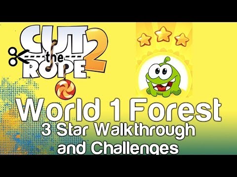 Cut The Rope 2 - World 1 Forest 1-1 to 1-24 All Levels 3 Star Walkthrough and Missions