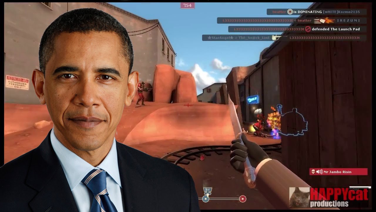 Barack Obama plays Team Fortress 2 (TF2) - YouTube
