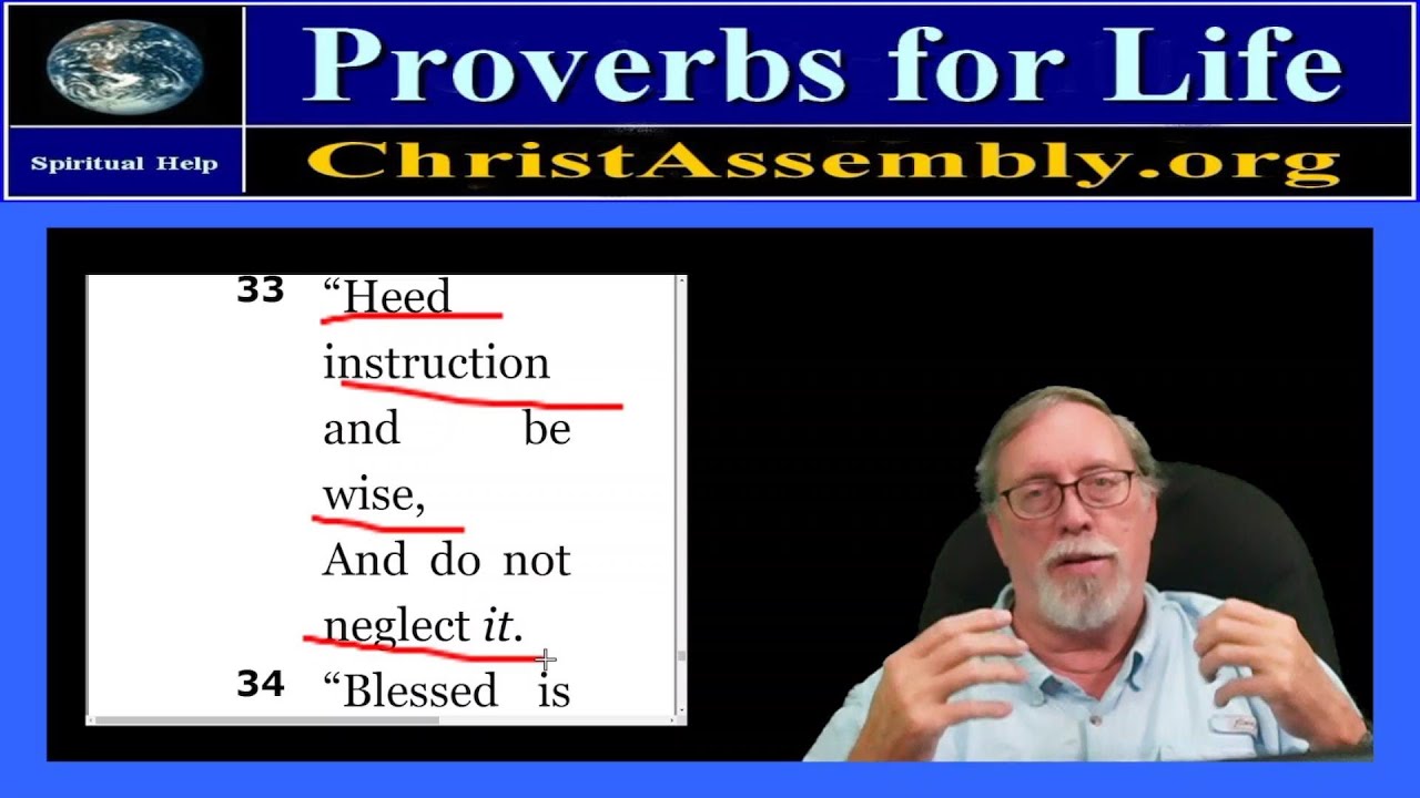 Heed Instruction Today | Proverbs 8:33 - YouTube