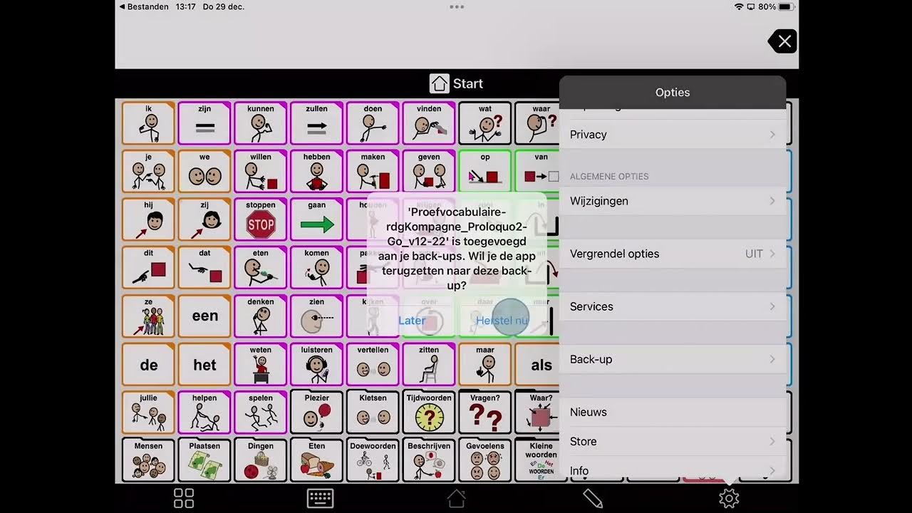 Het Proefvocabulaire inladen in Proloquo2Go - YouTube