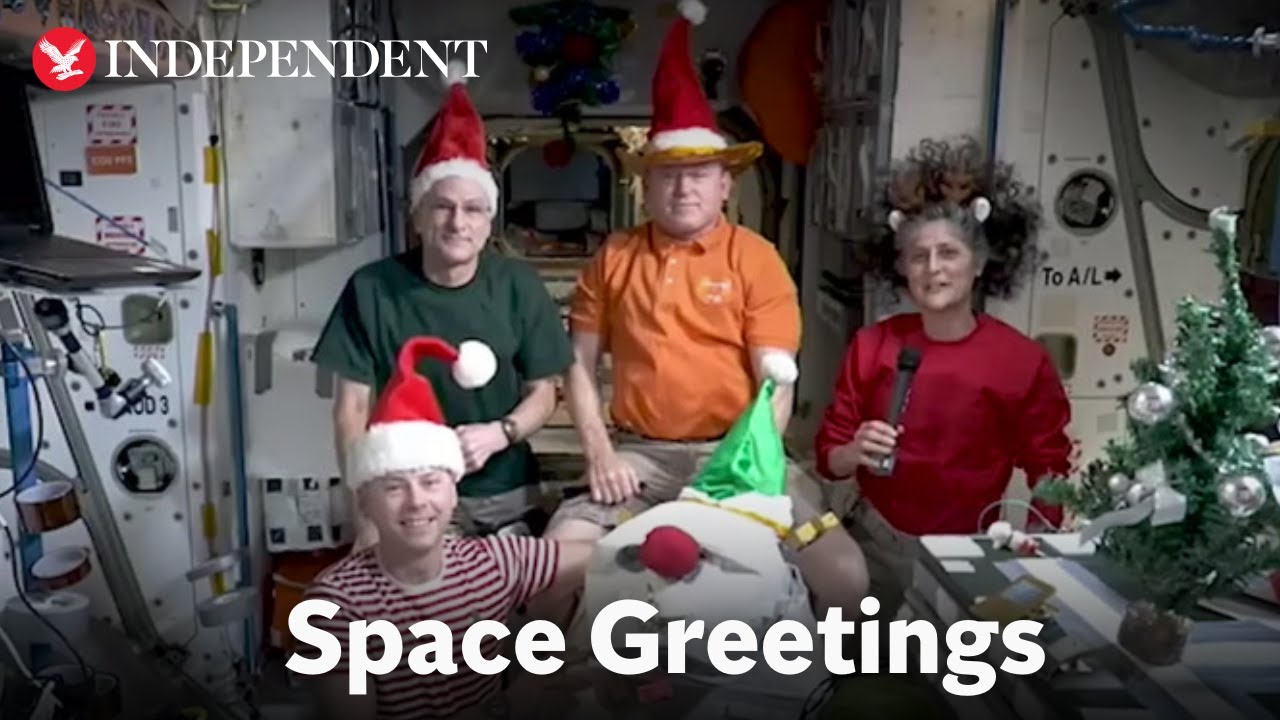 ISS crew sends Christmas greetings from space - YouTube