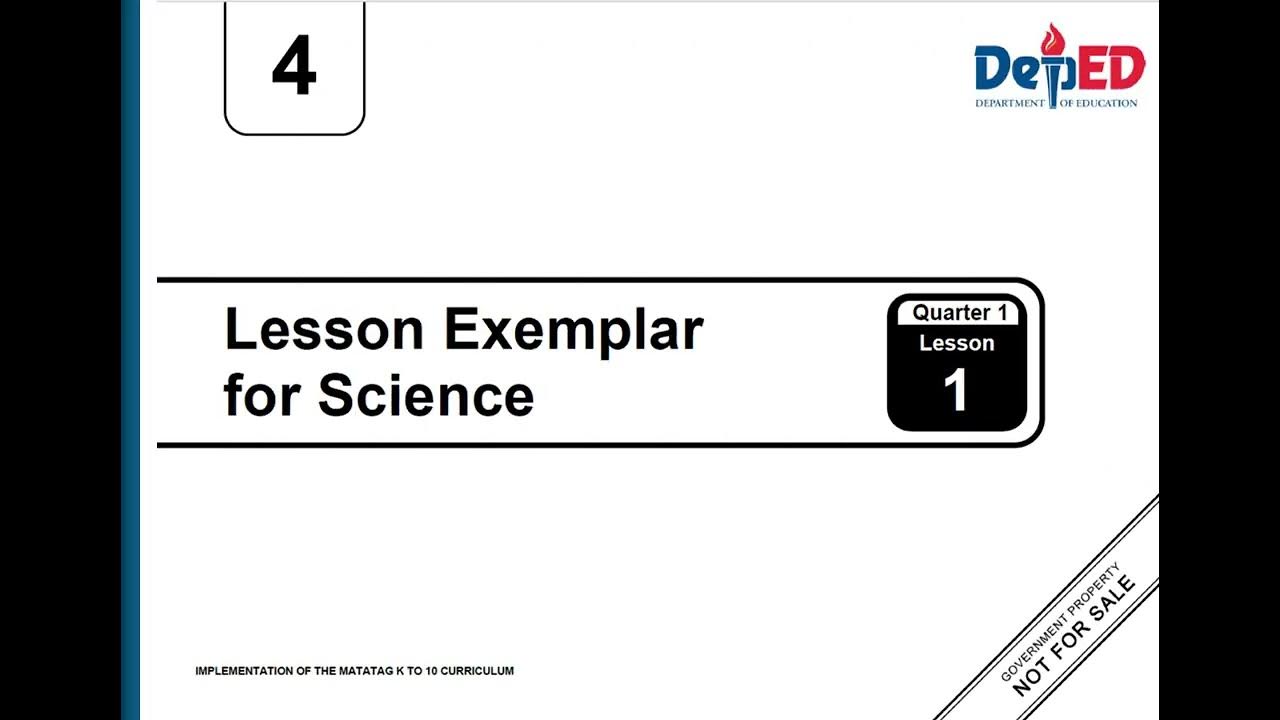 SCIENCE | LESSON EXEMPLAR | GRADE 4 | QUARTER 1 | LESSON 1 | WEEK 1 | S ...