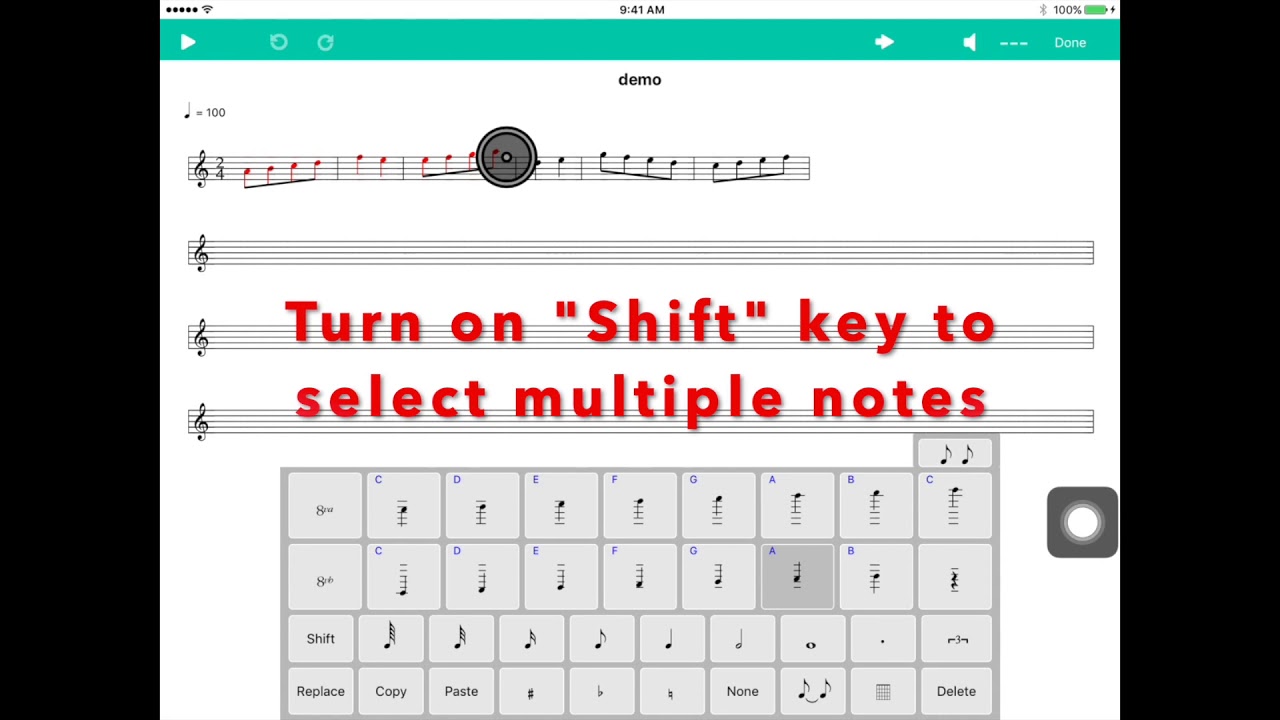 Score Creator: Use "Shift" key to select multiple notes and stack notes ...