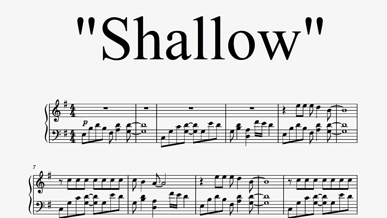 "SHALLOW" - Lady Gaga & Bradley Cooper (easy piano) - YouTube
