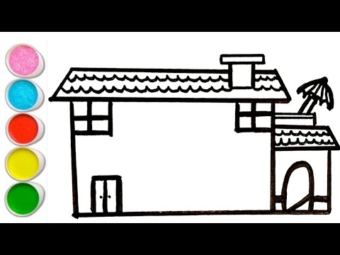 How to draw an Umbrella House | Drawing, Painting & Coloring for kids ...