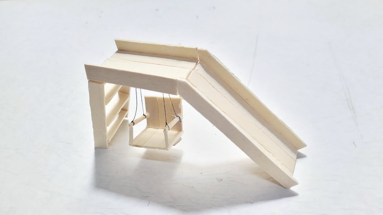 How to make a swinging slide with popsicle sticks - YouTube