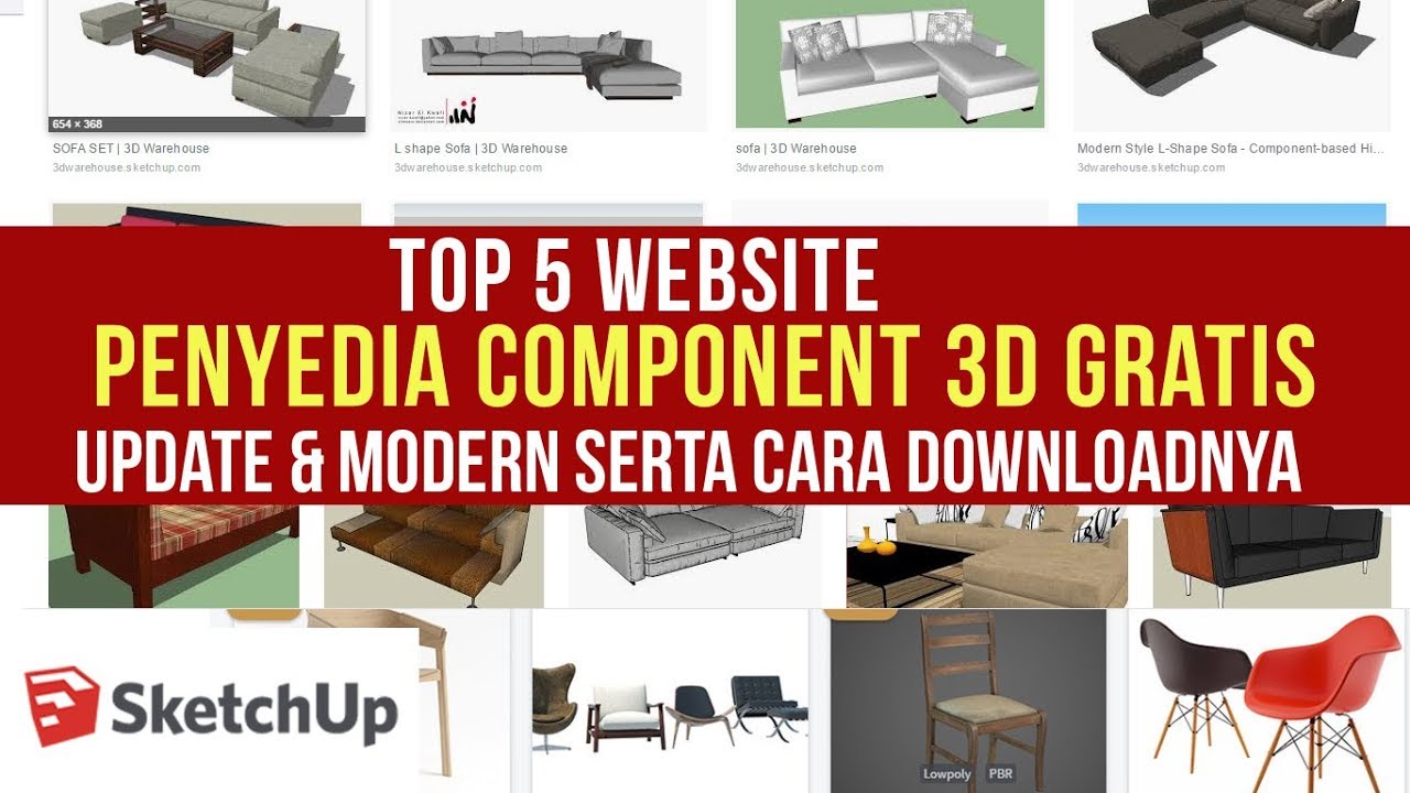 5 Website Penyedia Component 3D Sketchup Gratis - YouTube