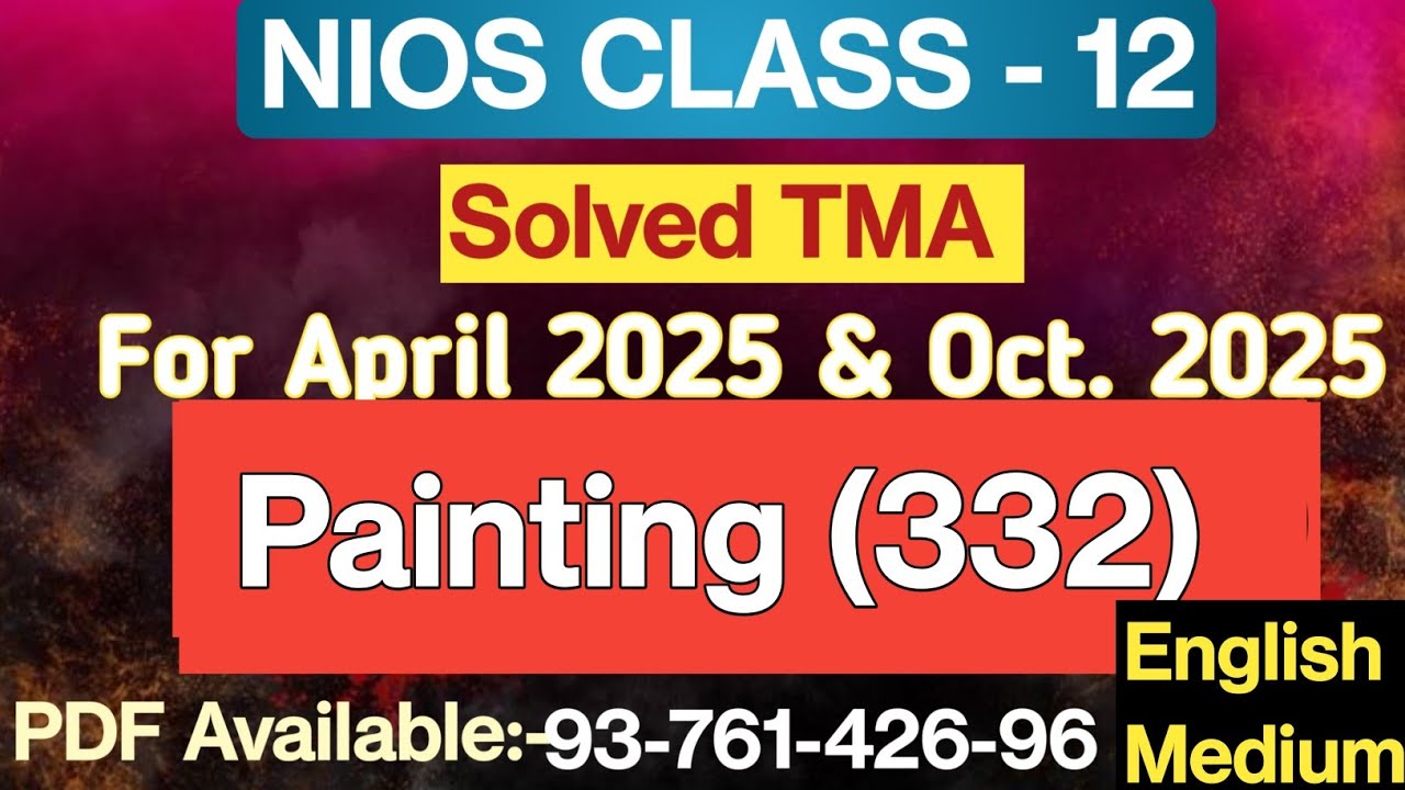 NIOS Class 12 Painting Solved TMA English medium 2025 || nios class ...