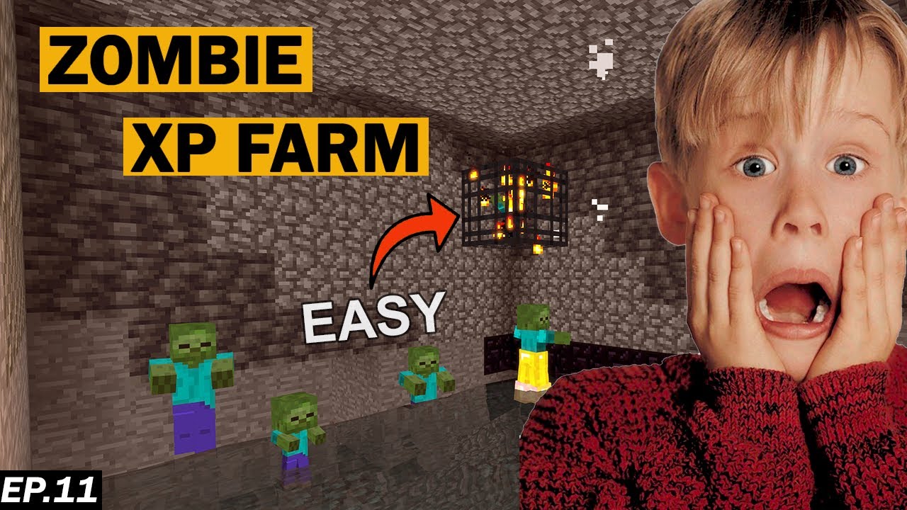 I MADE AN UNLIMITED ZOMBIE XP FARM (ZOMBIE SPAWNER XP FARM)- Minecraft ...